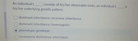 solved an individual s consists of his her observable