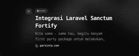 Integrasi Laravel Sanctum Dan Fortify Untuk Aplikasi Spa