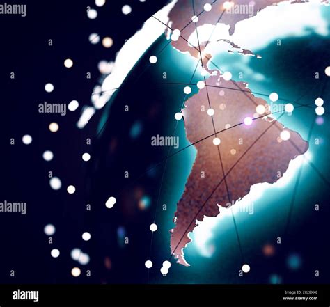 Global Telecommunication And Cloud Computing And Globe World Map