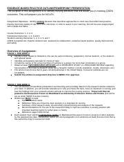 EBP Project Rubric N Winter Docx EVIDENCE BASED PRACTICE OUTLINE POWERPOINT PRESENTATION