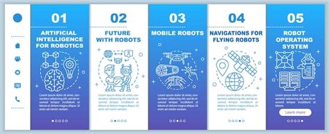 Premium Vector Robotics Courses Onboarding Mobile Web Pages Vector