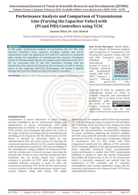 Pdf Performance Analysis And Comparison Of Transmission Line Varying The Capacitor Value With
