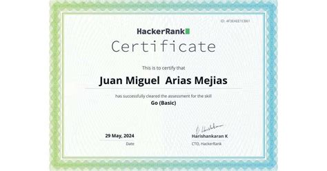 Juan Miguel Arias Mejias On Linkedin Hackerrank Skill Certificate