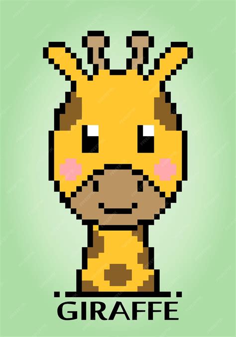 Premium Vector | Pixel 8 bit giraffe animals for game assets and cross ...