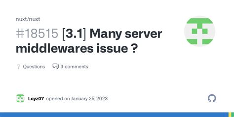 31 Many Server Middlewares Issue · Nuxt Nuxt · Discussion 18515