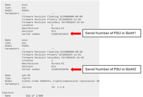 Determine The BIG IP ISeries And F RSeries PSU Serial Numbers