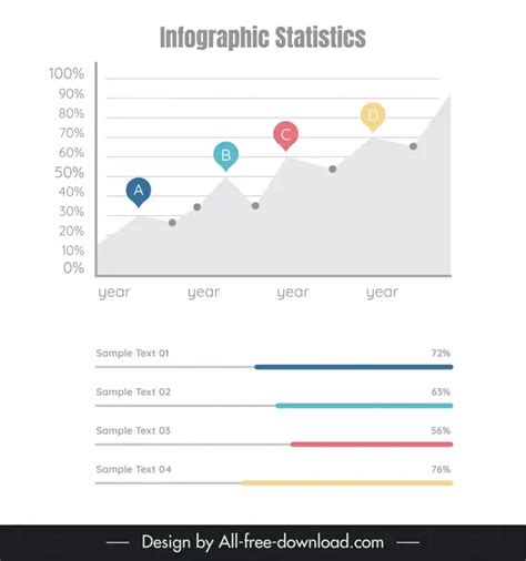 Infographic Graph Template D Column Line Chart Vectors Graphic Art