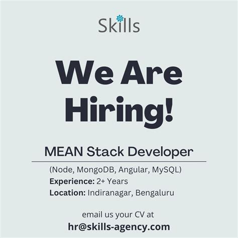 Hiring Meanstack Nodejs Mongodb Angular Mysql Bangalorejobs