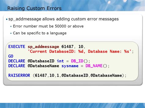 module 12 handling errors in t sql code module overview understanding