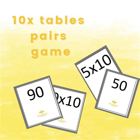 10x Tables Games Multiplication Games Learn Etsy