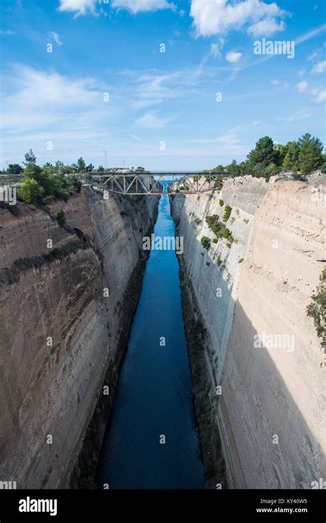 The Corinth Canal Isthmus Of Corinth Connects The Gulf Of Corinth