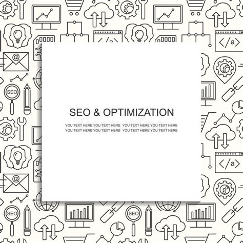 Vector Seo And Development Pattern With Linear Icons Line Style Optimization Background Stock