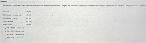 solved question 1 table[[first cost 45 000