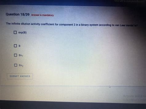 Answered The Infinite Dilution Activity Bartleby
