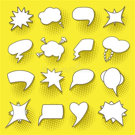 Pop art speech bubbles set stock vector. Illustration of halftone - 68785403