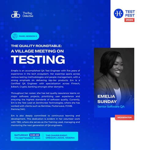 The Bug Detective On Linkedin Were Excited To Announce Emelia Sunday Edet Ambcs As A Panelist