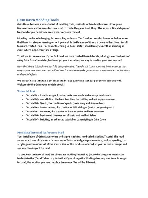Páginas De Grim Dawn Modding Guide Pdf