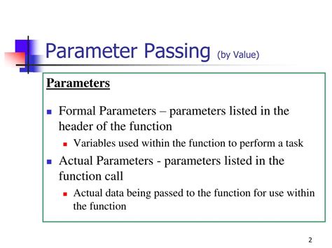 Ppt Passing Parameters Powerpoint Presentation Free Download Id