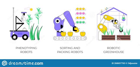 phenotyping robots isolated cartoon vector illustrations