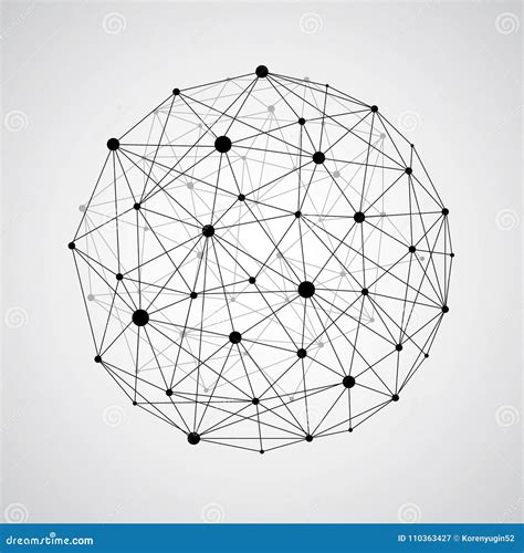 Vector Wireframe Connecting Earth Sphere Globe Connection Concept