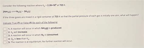 Consider The Following Reaction Where Kp 9 52×10−2 At