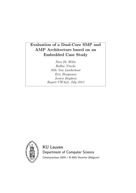 Pdf Evaluation Of A Dual Core Smp And Amp Architecture Based On An
