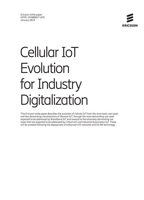 Cellular Iot Evolution For Industry Digitalization Internet Of Things