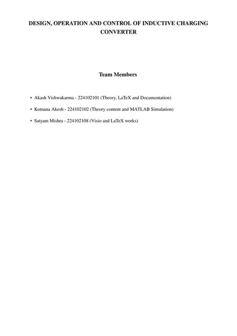 Operation And Control Of Inductive Wireless Power Transfer Pdf