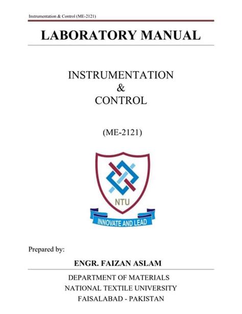 Instrumentation And Control Lab Manualpdf