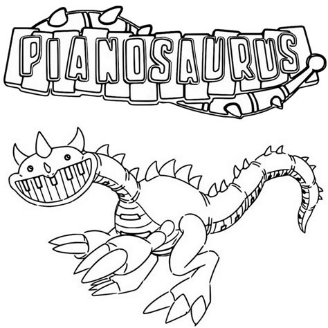 파피 플레이타임챕터 4 Pianosaurus 색칠 페이지 무료 인쇄