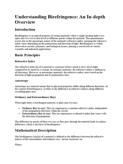 Birefringence Pdf Refractive Index Polarization Waves