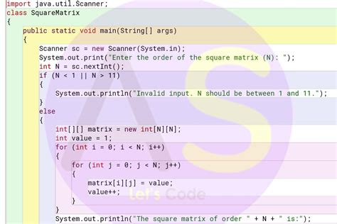 Write A Program To Create A Square Metre Of Order N And Whose Maximum Size Is You Are Then