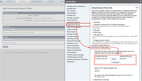 Cisco Esa Integration With External Threat Feeds Etf Network Security Solutions Notes