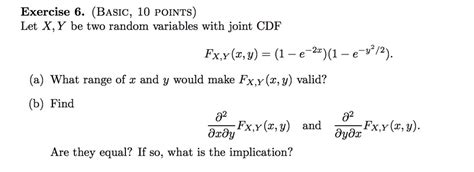 Solved Let X Y Be Two Random Variables With Joint Cdf Fx