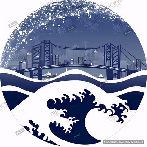Ai创作图蓝色悉尼手绘线描 手绘海浪图 海浪鸟居樱花海涛大海 大桥城市插画素材 海浪浪潮插画 抽象拱桥素材 西雅图插画背景展板 波涛海浪插画 海浪卡通插画 蓝色底特律手绘线描 手绘插画大海水波