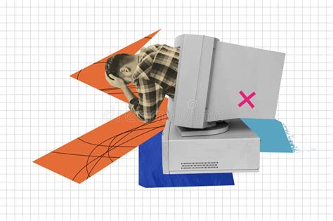 Contemporary Image Poster Trend Art Collage Of Puzzled It Master Peek Pc Monitor Lightning