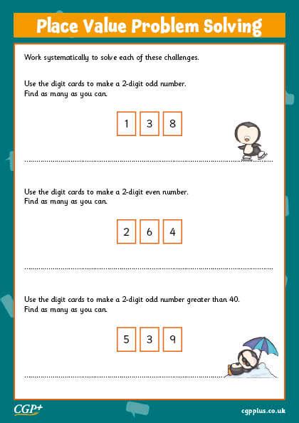 Place Value Problem Solving — Digit Value Sen Year 4 Cgp Plus