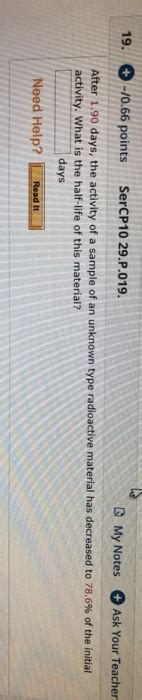 Solved 19 10 66 Points Sercp10 29 P 019 My Notes Ask Your