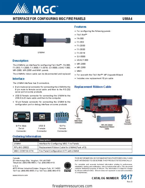 Mircom Uima4 Interface For Configuring Mgc Fire Panels Fire Alarm Resources
