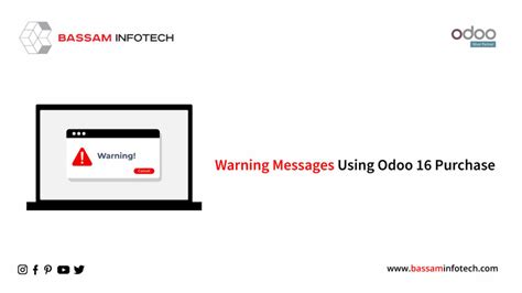 warning messages using odoo 16 in purchase