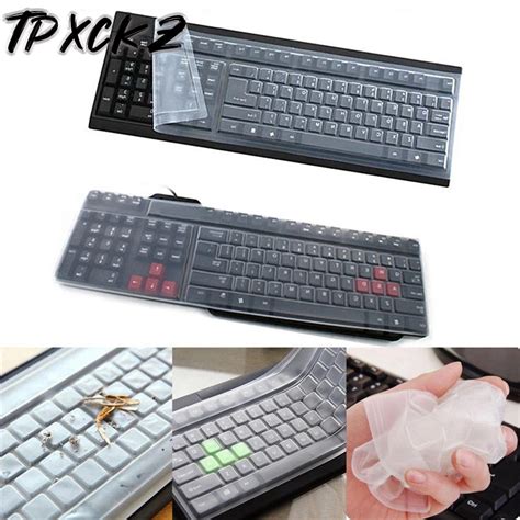 고품질 범용 실리콘 데스크탑 컴퓨터 키보드 커버 스킨 보호 필름 커버컴퓨터 커버 Aliexpress
