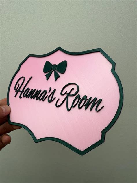 Personalised 3d Bedroom Door Sign Custom Name Plaque For Girls Room