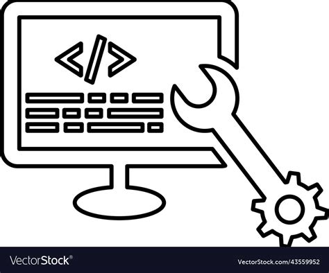 Html Management Coding Line Icon Outline Vector Image