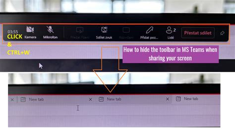 how to hide the toolbar in ms teams when sharing your screen