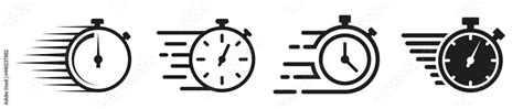 Timer Icons Set Quick Time Or Deadline Icon Express Service Symbol Countdown Timer And