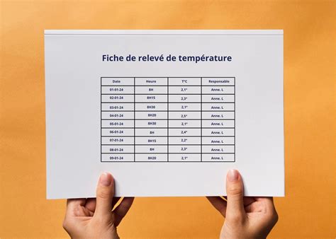 Feuille De Température Frigo Vierge à Imprimer Gratuitement Koovea