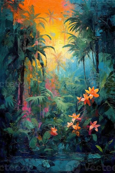 Abstract Surreal Masterpiece In Split Complementary Color Scheme With Fine Gritty Texture