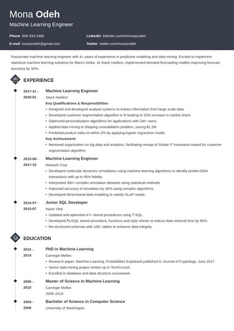 Machine Learning Resume Samples And Writing Guide