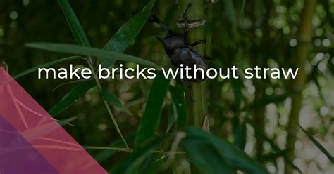Make Bricks Without Straw Idiom Meaning And Origin The Village Idiom
