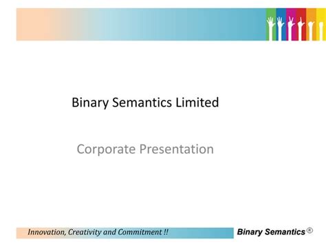 Binary Semantics Limited Corporate Overview Pdf